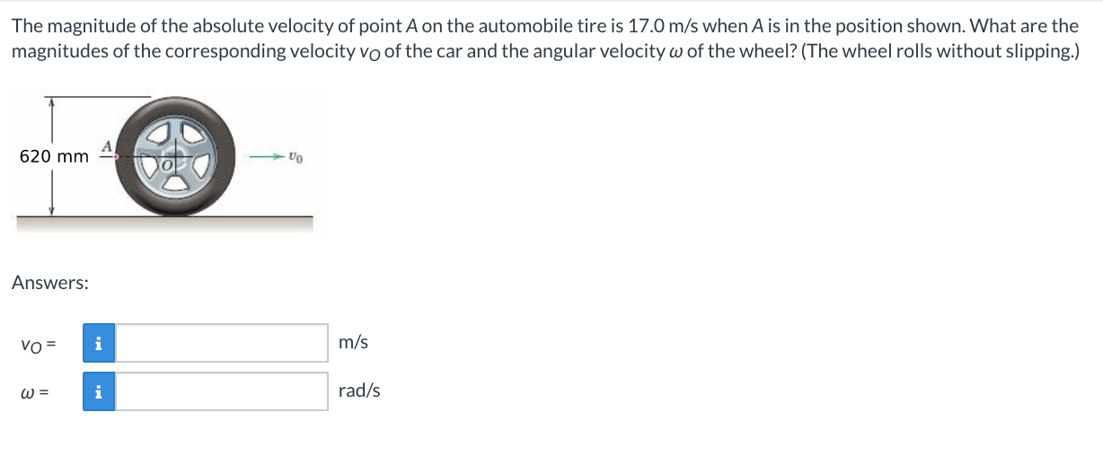 Solved The magnitude of the absolute velocity of point A on | Chegg.com