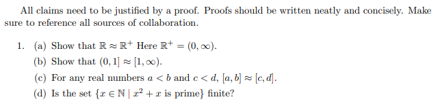 Solved All claims need to be justified by a proof. Proofs | Chegg.com