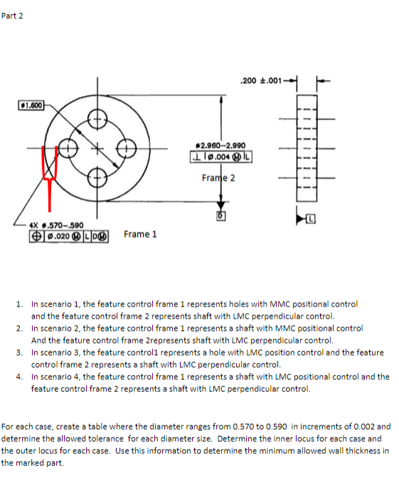 1. In scenario 1, the feature control frame 1 | Chegg.com