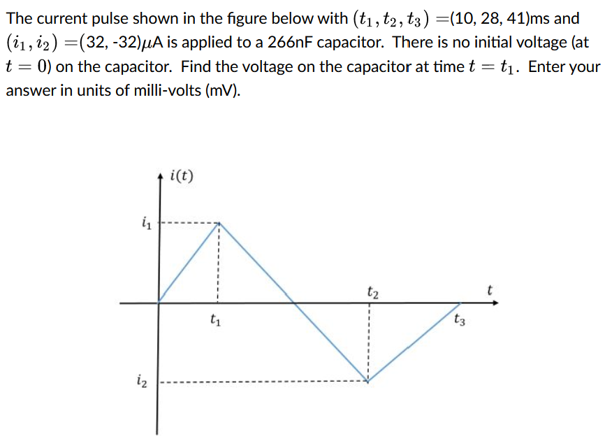 Solved - The current pulse shown in the figure below with | Chegg.com
