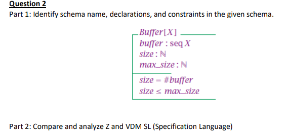 Solved Question 2 Part 1: Identify schema name, | Chegg.com