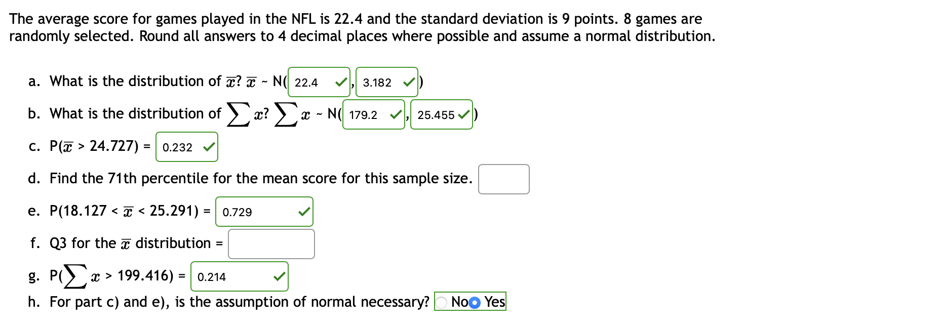 Solved The average score for games played in ﻿the | Chegg.com