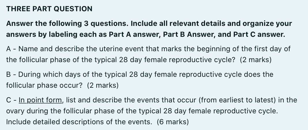 Solved THREE PART QUESTION Answer the following 3 questions. | Chegg.com