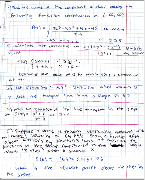 Solved 1 Find The Value Of The Constant A That Makes The 