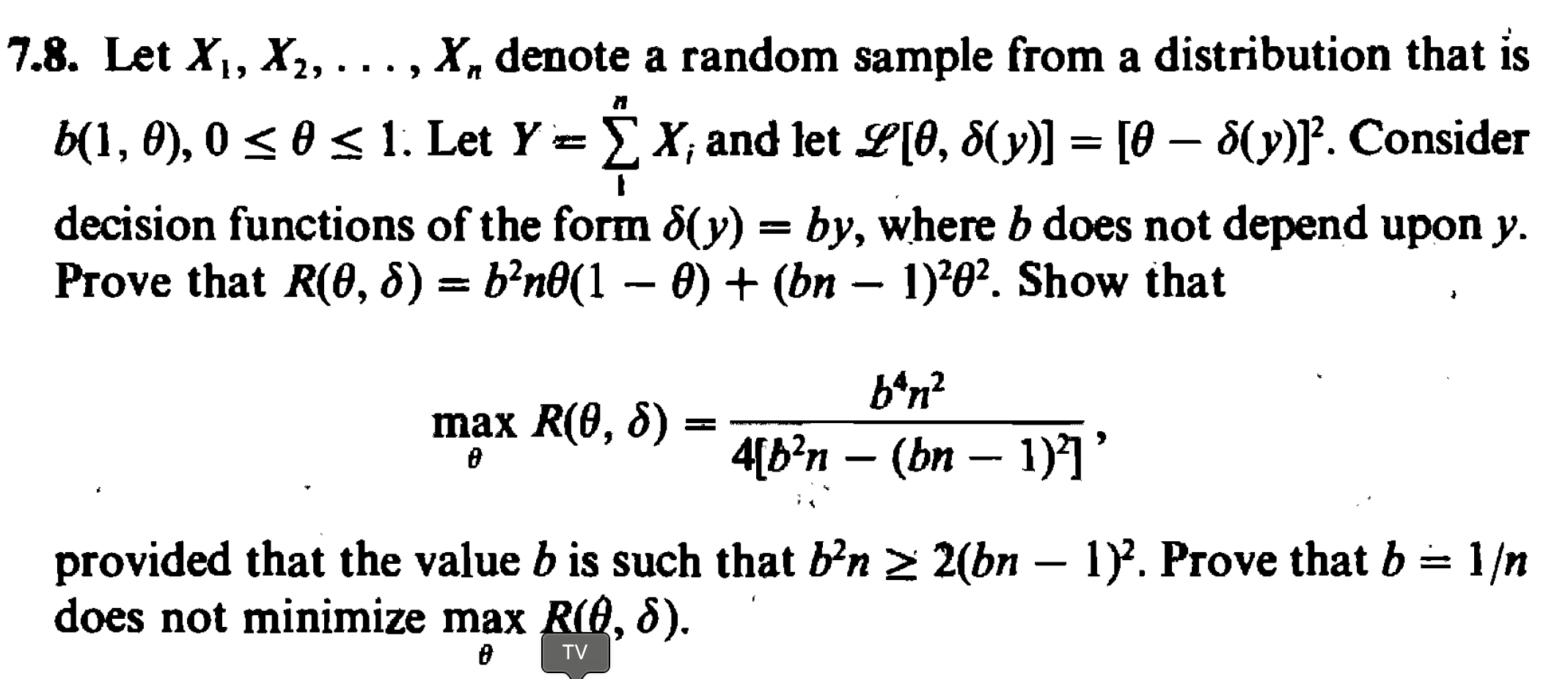 Solved 7.8. ﻿Let x1,x2,dots,xn ﻿denote a random sample from | Chegg.com