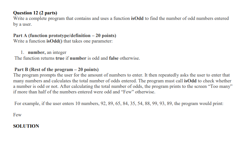 Solved Question 12 (2 parts) Write a complete program that | Chegg.com