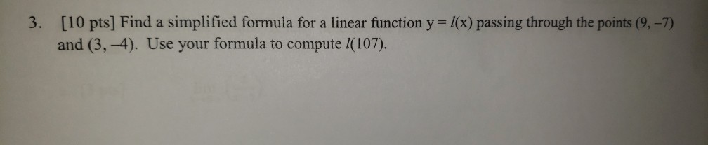 Solved 3. [10 pts) Find a simplified formula for a linear | Chegg.com