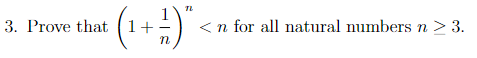 Solved 3. Prove that (1+n1)n | Chegg.com