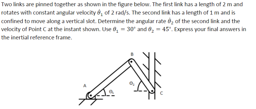 Solved Two links are pinned together as shown in the figure | Chegg.com
