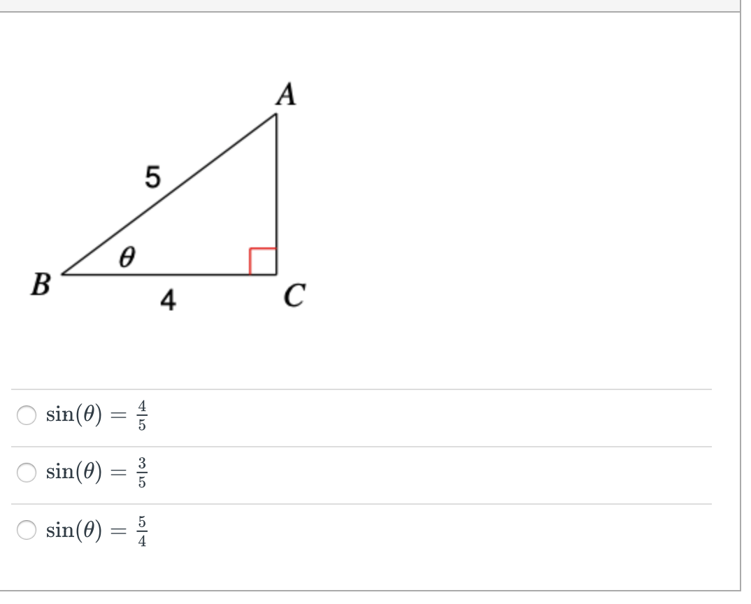 Solved How can you find theta? 2) с 13 4 o А B Sine Tangent | Chegg.com