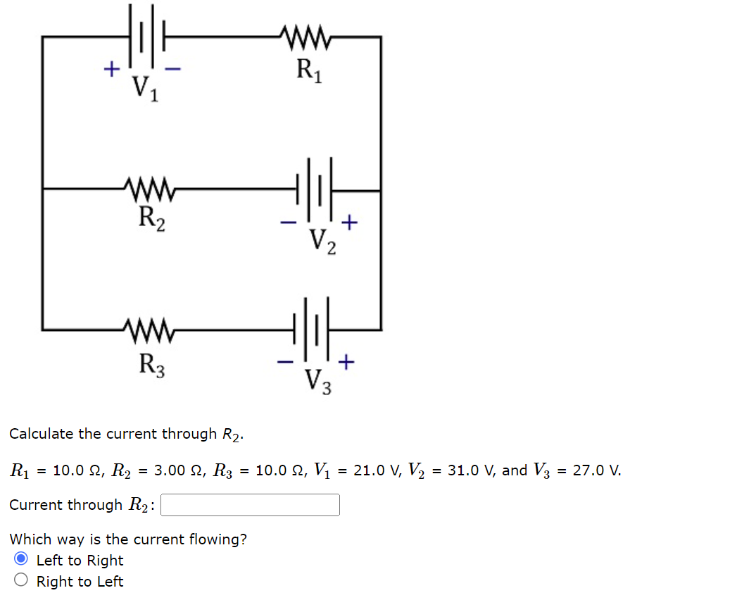 Solved Calculate the current through R2. | Chegg.com