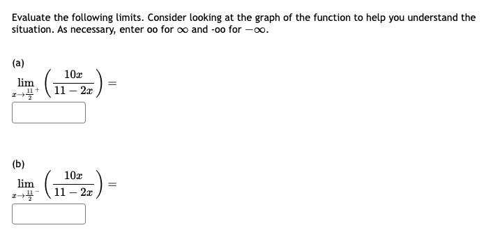 Solved Evaluate the following limits. Consider looking at | Chegg.com
