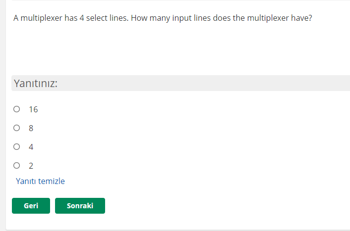Solved A multiplexer has 4 select lines. How many input | Chegg.com