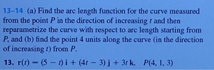 Solved Find the arc length function for the curve measured | Chegg.com
