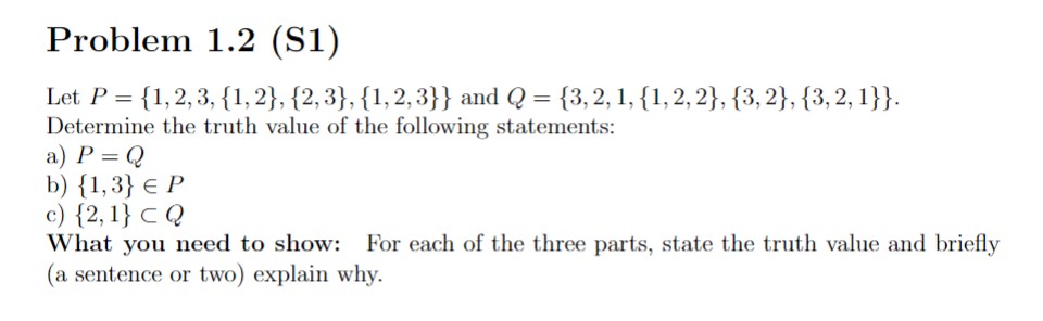 Problem 1.2 (S1)Let P={1,2,3,{1,2},{2,3},{1,2,3}} | Chegg.com