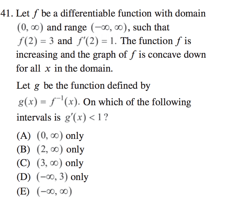 Solved 41. Let f be a differentiable function with domain | Chegg.com
