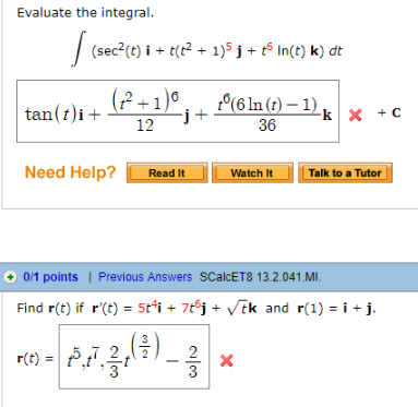 Solved Evaluate the integral (sec2(t) i + t(t2 + 1,-1+ ts | Chegg.com