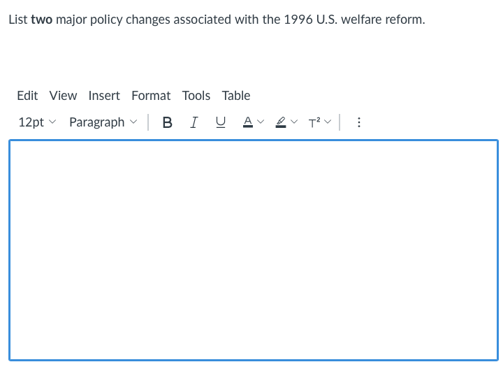 Solved List two major policy changes associated with the | Chegg.com