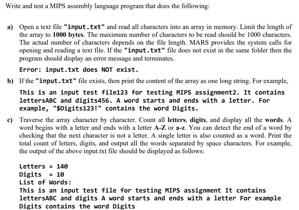 Solved Write And Test A Mips Assembly Language Program That
