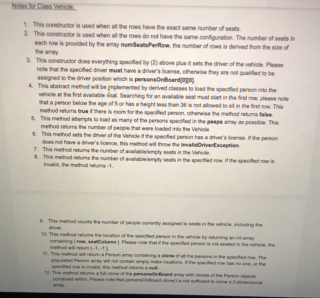 This is my Vehicle class: public abstract class | Chegg.com