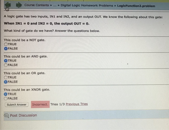 Solved Course Contents »... » Digital Logic Homework | Chegg.com