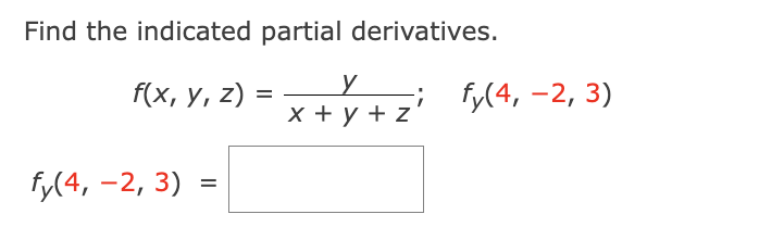 Solved Find the indicated partial derivatives. | Chegg.com