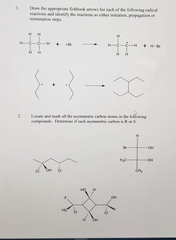 Solved Draw the appropriate fishhook arrows for each of the | Chegg.com