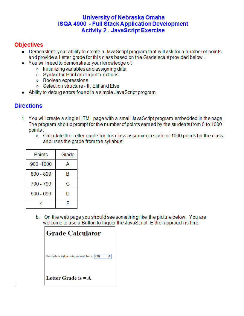 Solved University of Nebraska Omaha ISQA 4900 - Full Stack | Chegg.com