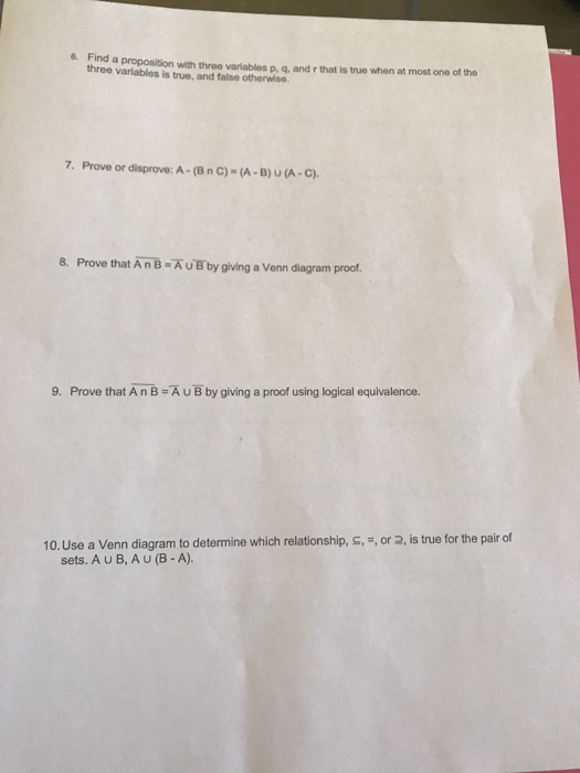 Solved 6 Find A Proposition With Three Variables P Q And 6070