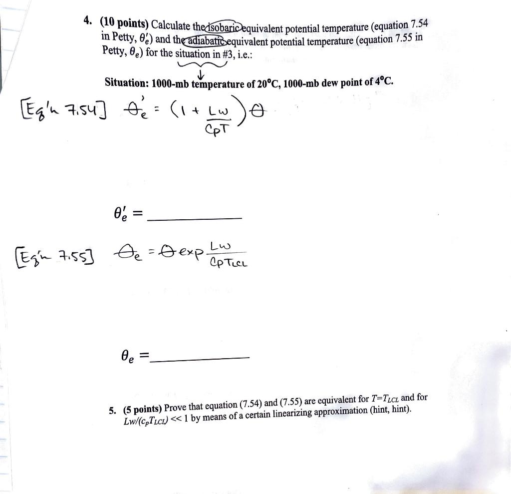4. (10 points) Calculate thedsobaric equivalent | Chegg.com