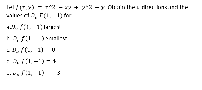 Solved Let f(x,y) = x^2 - xy + y^2 - y.Obtain the | Chegg.com