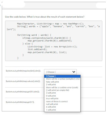 Solved Use the code below. What is true about the result of | Chegg.com