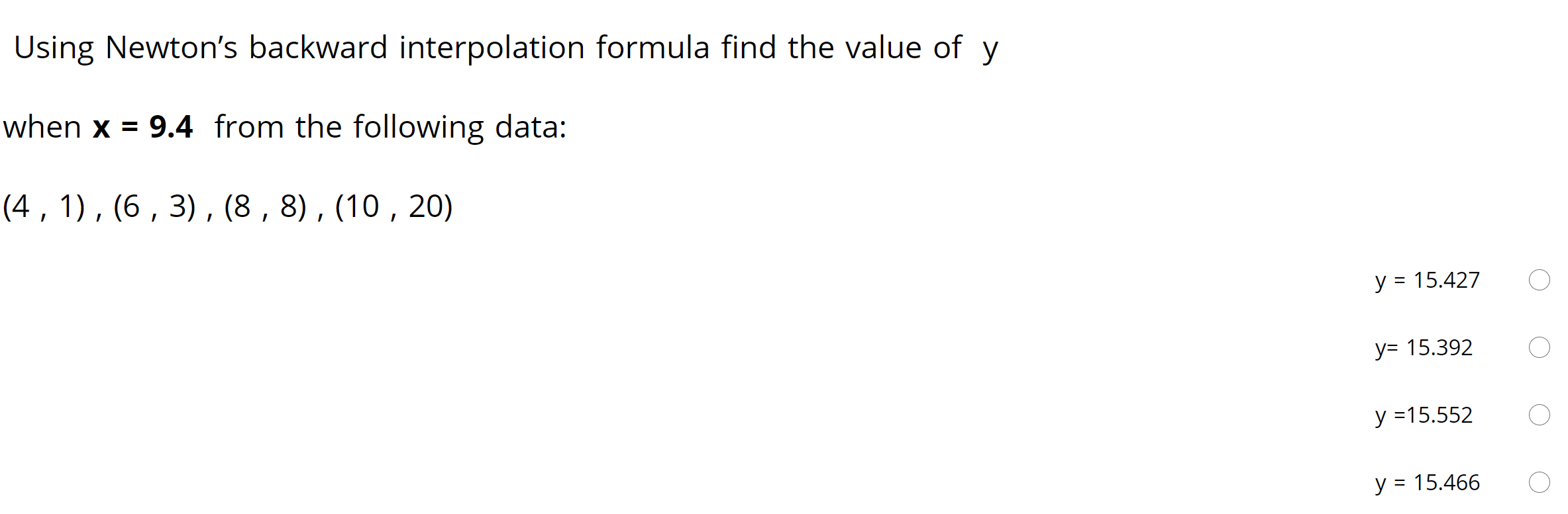 Solved Using Newton's backward interpolation formula find | Chegg.com