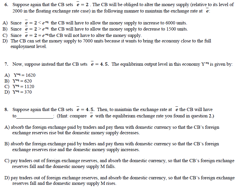 Solved Consider the Mundell-Fleming short-run model of an | Chegg.com