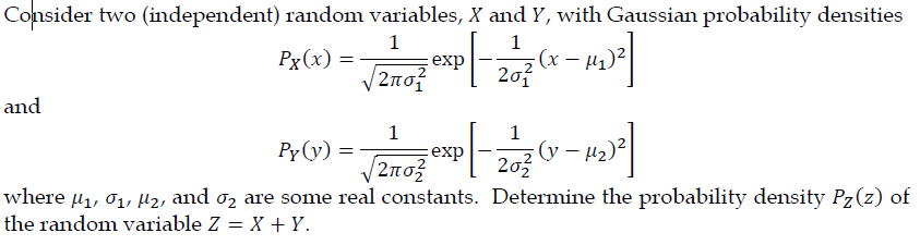 Solved | 22 Consider two (independent) random variables, X | Chegg.com