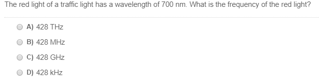 Solved The red light of a traffic light has a wavelength of | Chegg.com