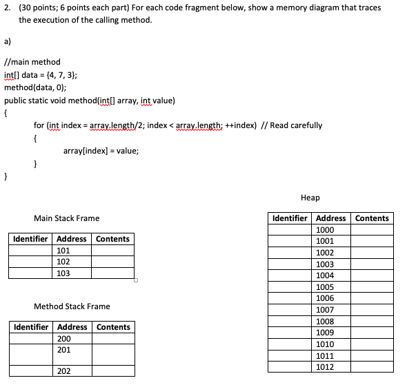 Solved 2 30 Points 6 Points Each Part For Each Code