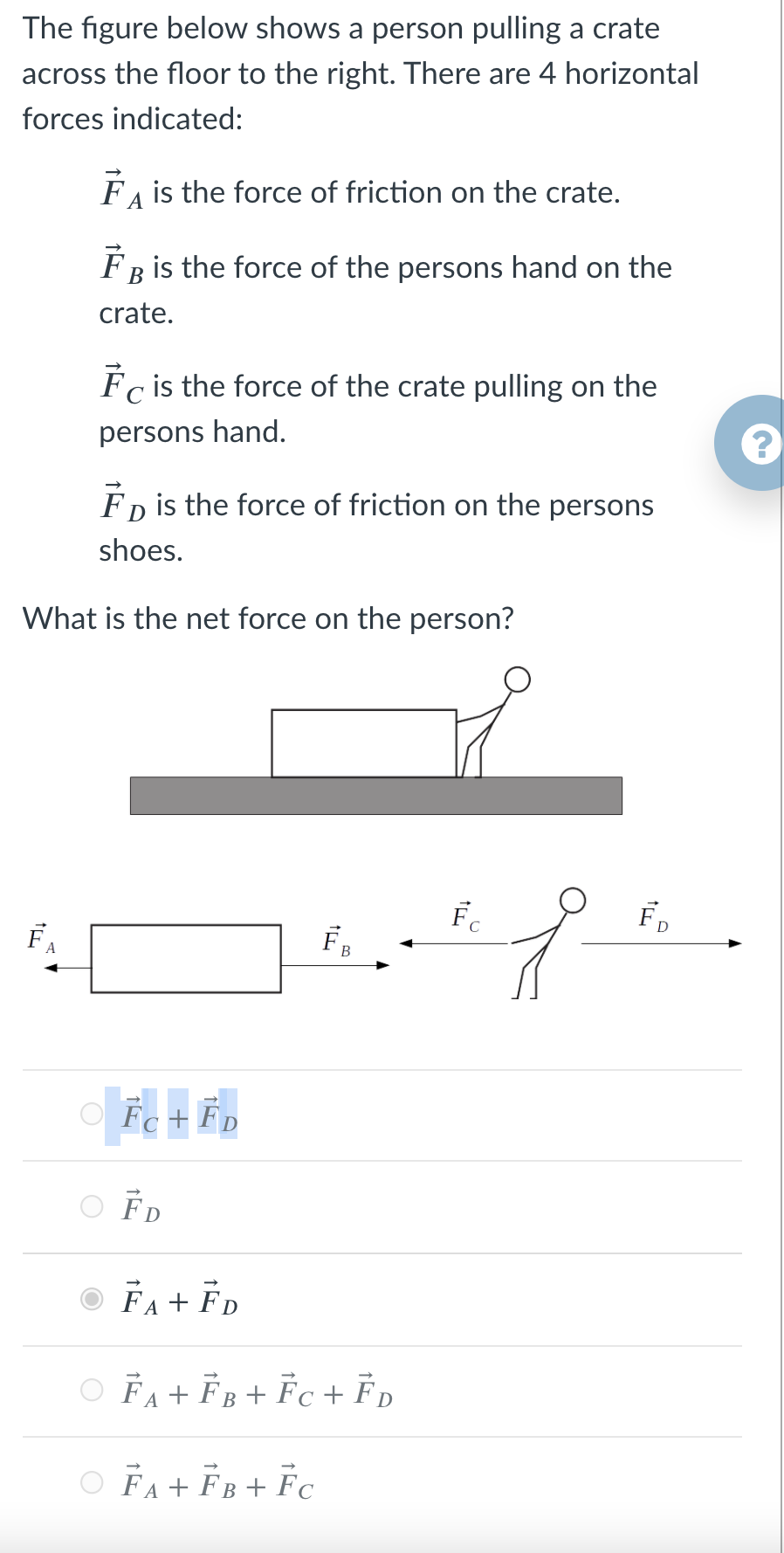 Solved The figure below shows a person pulling a crate | Chegg.com