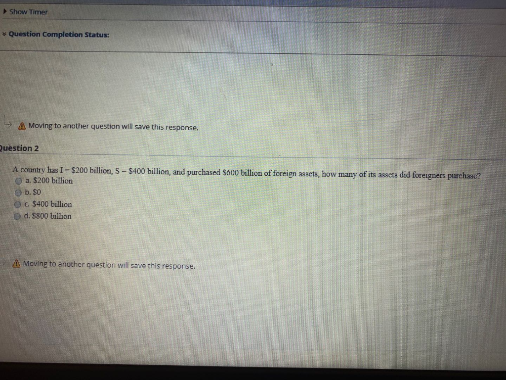 Solved Show Timer Question Completion Status: > A Moving to | Chegg.com