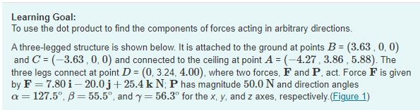 Solved Learning Goal: To use the dot product to find the | Chegg.com
