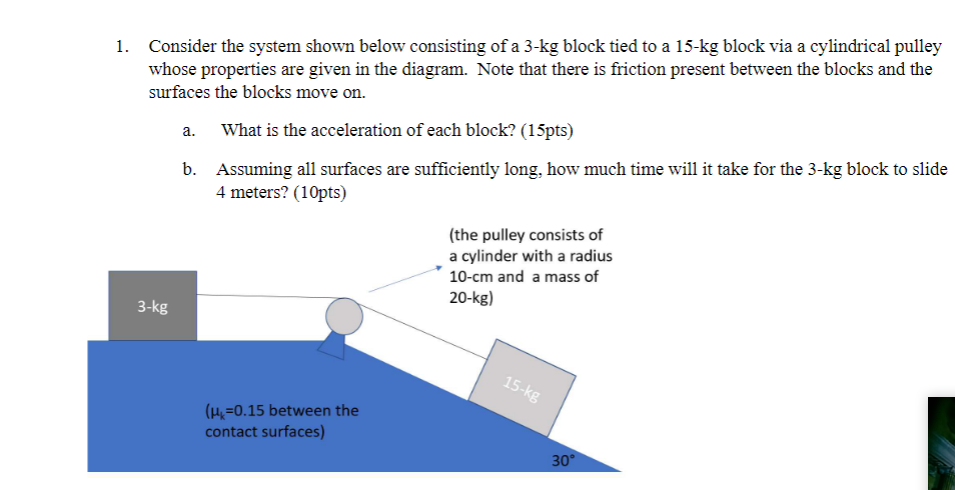 Solved Consider the system shown below consisting of a 3−kg | Chegg.com