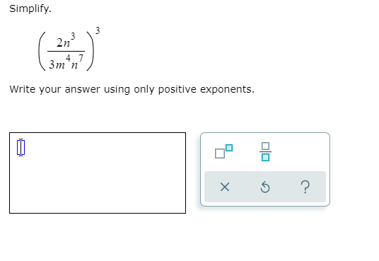 Solved Simplify. 3m n Write your answer using only positive | Chegg.com