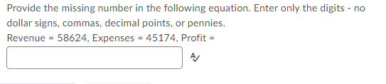 Solved Provide the missing number in the following equation. | Chegg.com