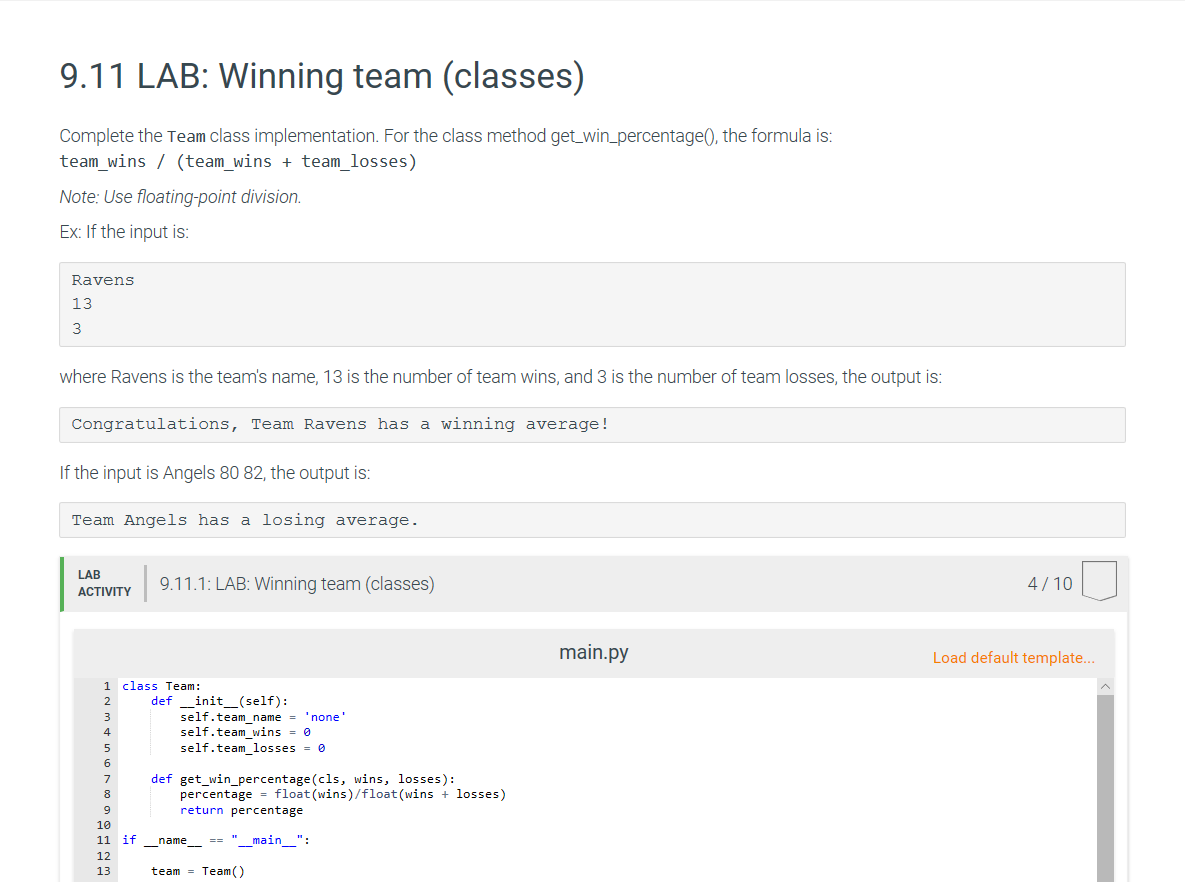 Solved Python Zylab 911 Description Complete The Team C