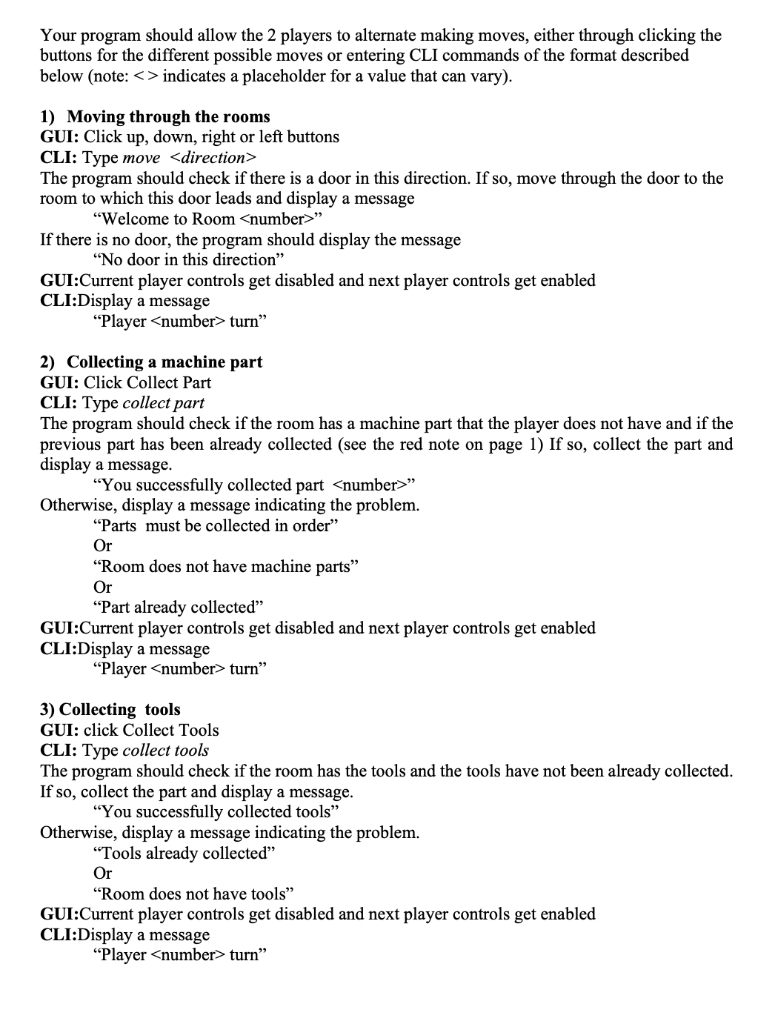 Solved Complete a text-based adventure game in java. I will | Chegg.com