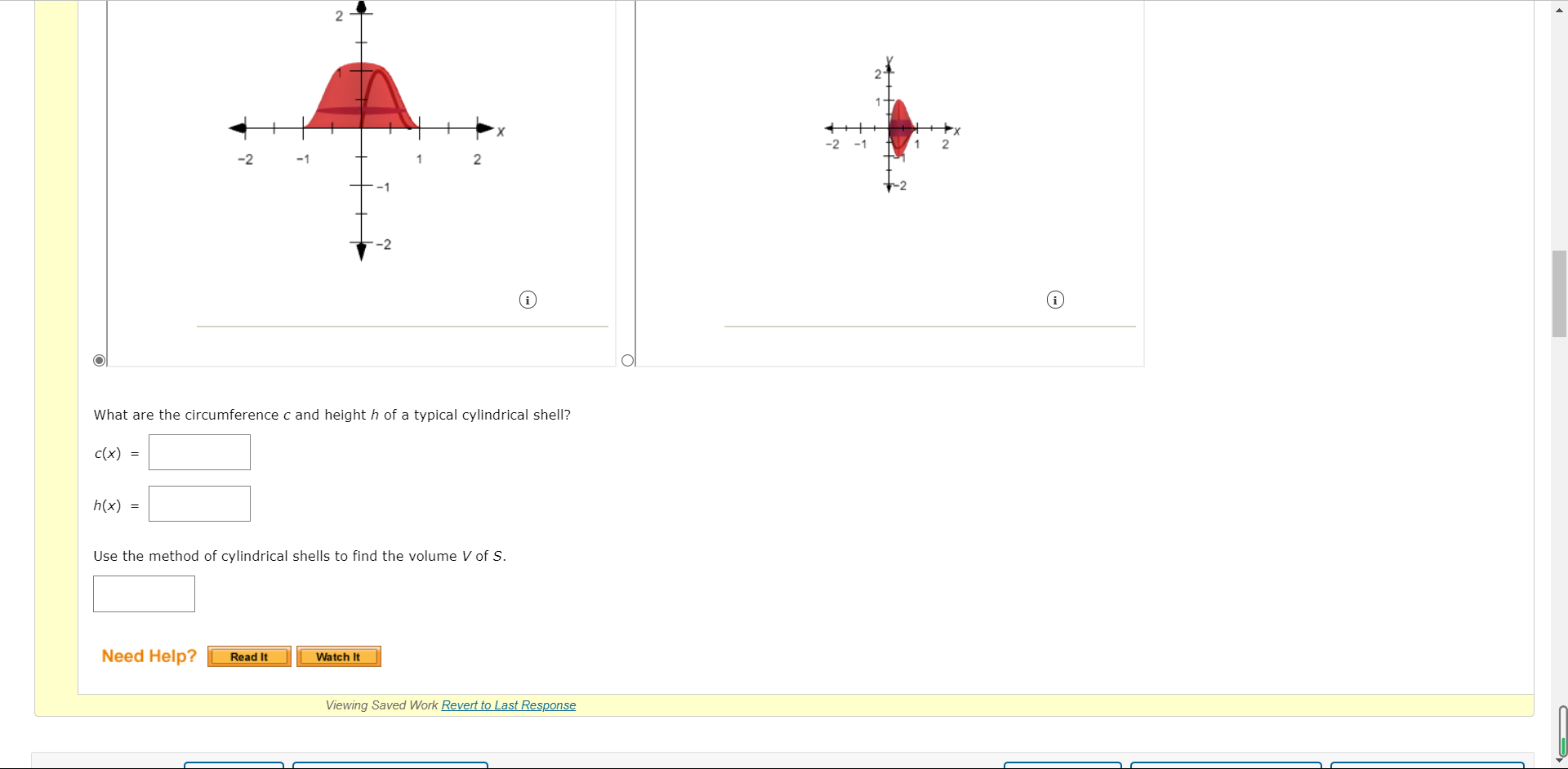Solved 2 -2 -1 2 1 2 i What are the circumference c and | Chegg.com