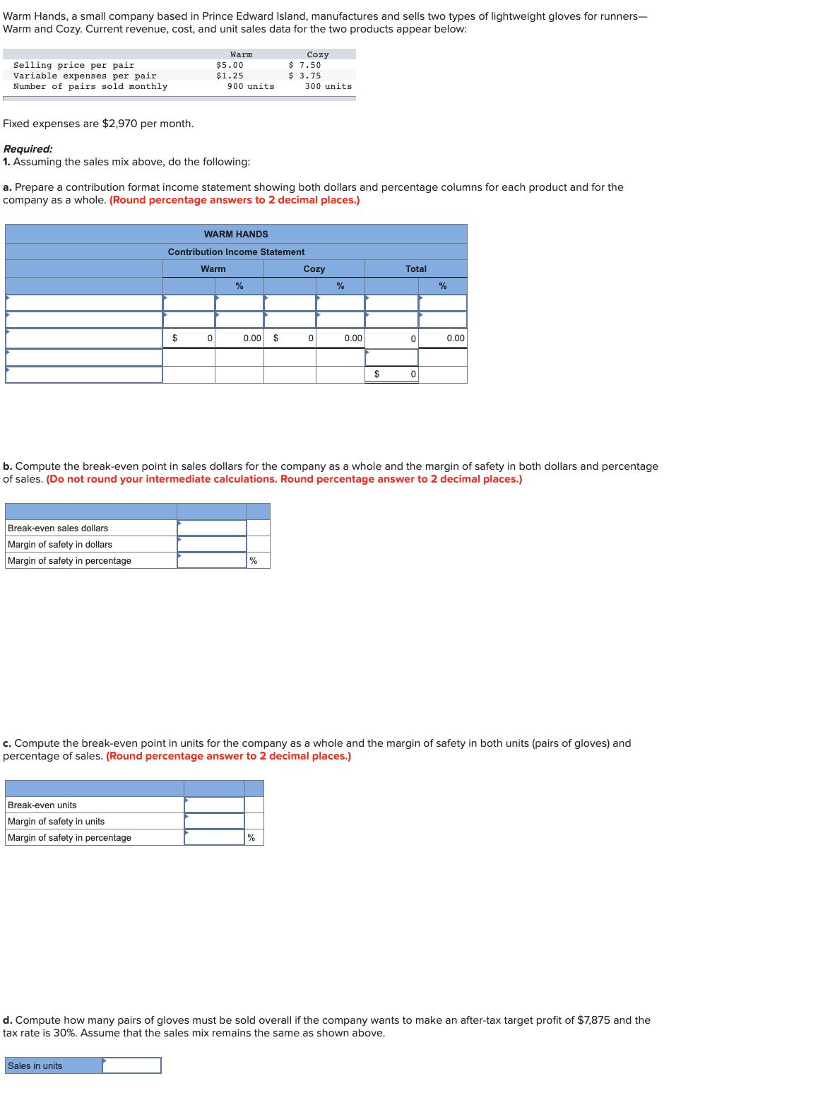 Solved Problem 4-20 Sales Mix; Multi-Product Break-Even | Chegg.com
