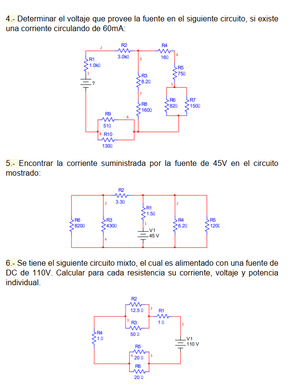 Solved 1.- Calcular la corriente total que circula en el | Chegg.com