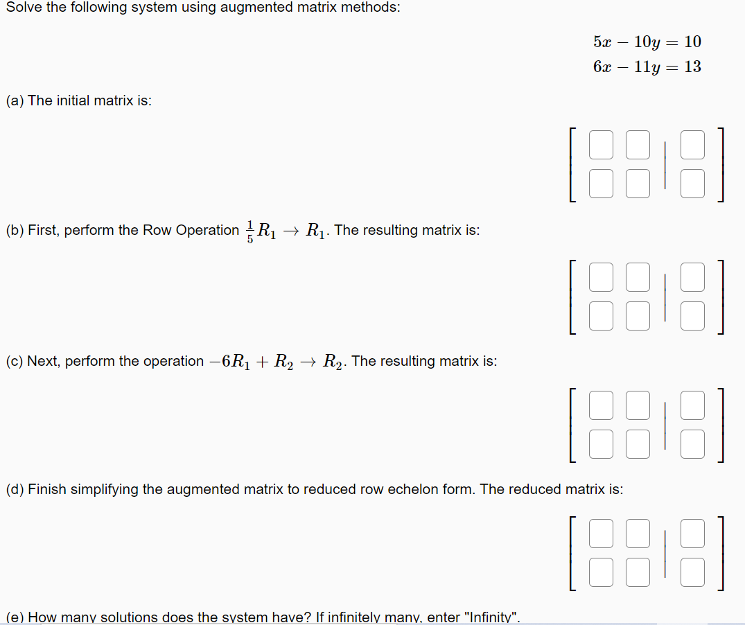 Solved Solve the following system using augmented matrix | Chegg.com
