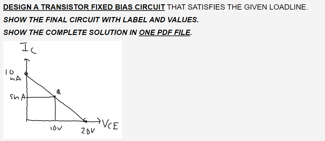 Solved DESIGN A TRANSISTOR FIXED BIAS CIRCUIT THAT SATISFIES | Chegg.com